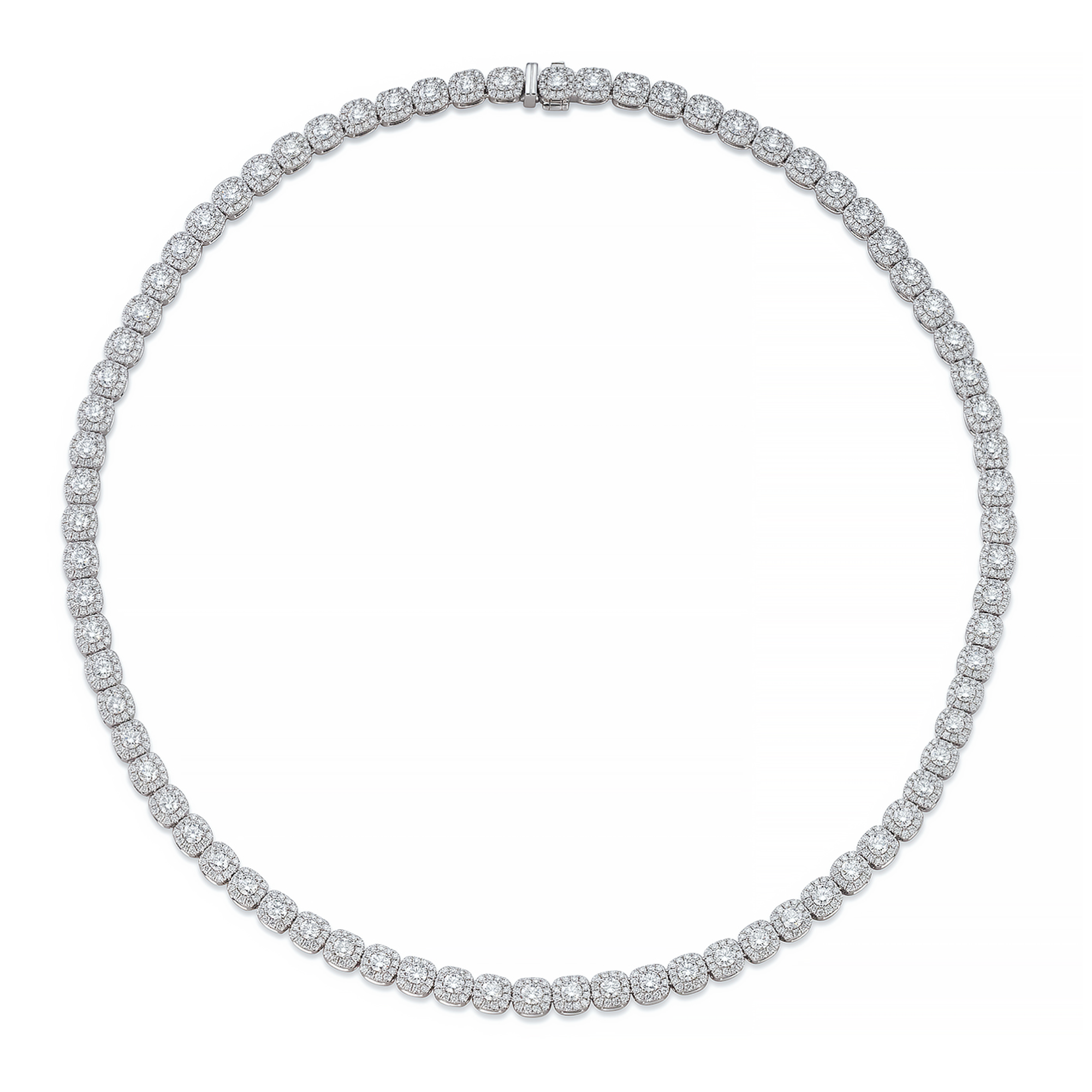 Belle Shops Signature Collection 18K White Gold Diamond Necklace With