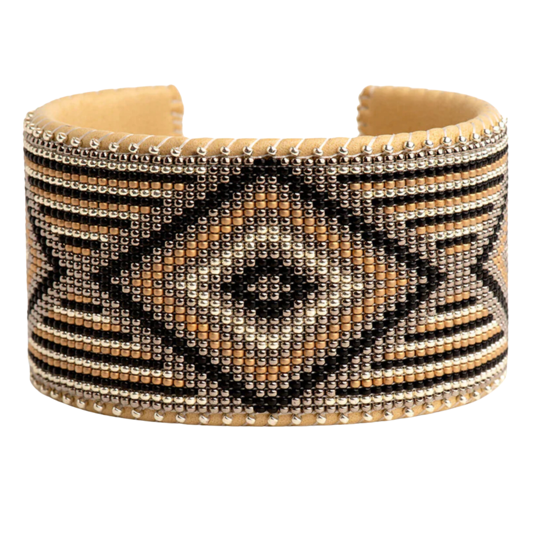 Astrid Extra Large Glass Bead Cuff Bracelet Belle Shops